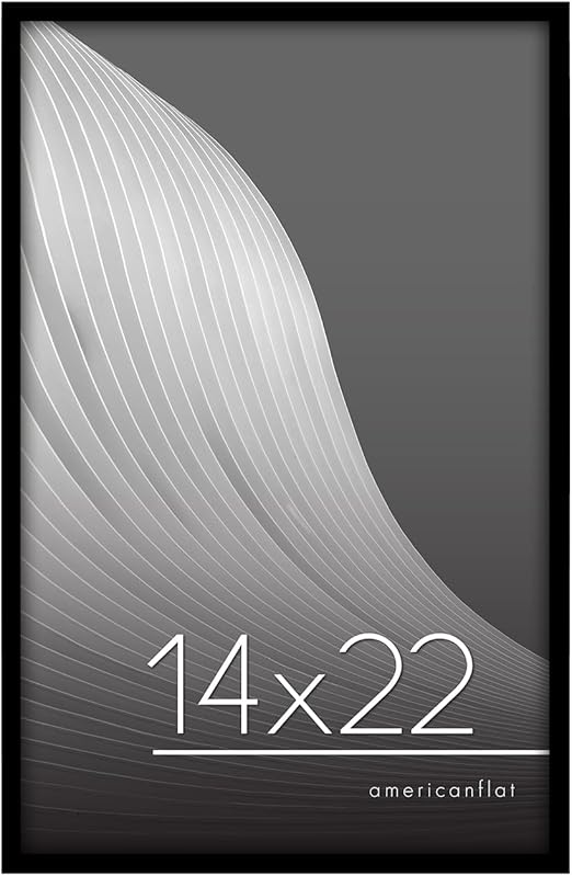 Amazon.com - Americanflat 14x22 Picture Frame in Black - Thin Border ...