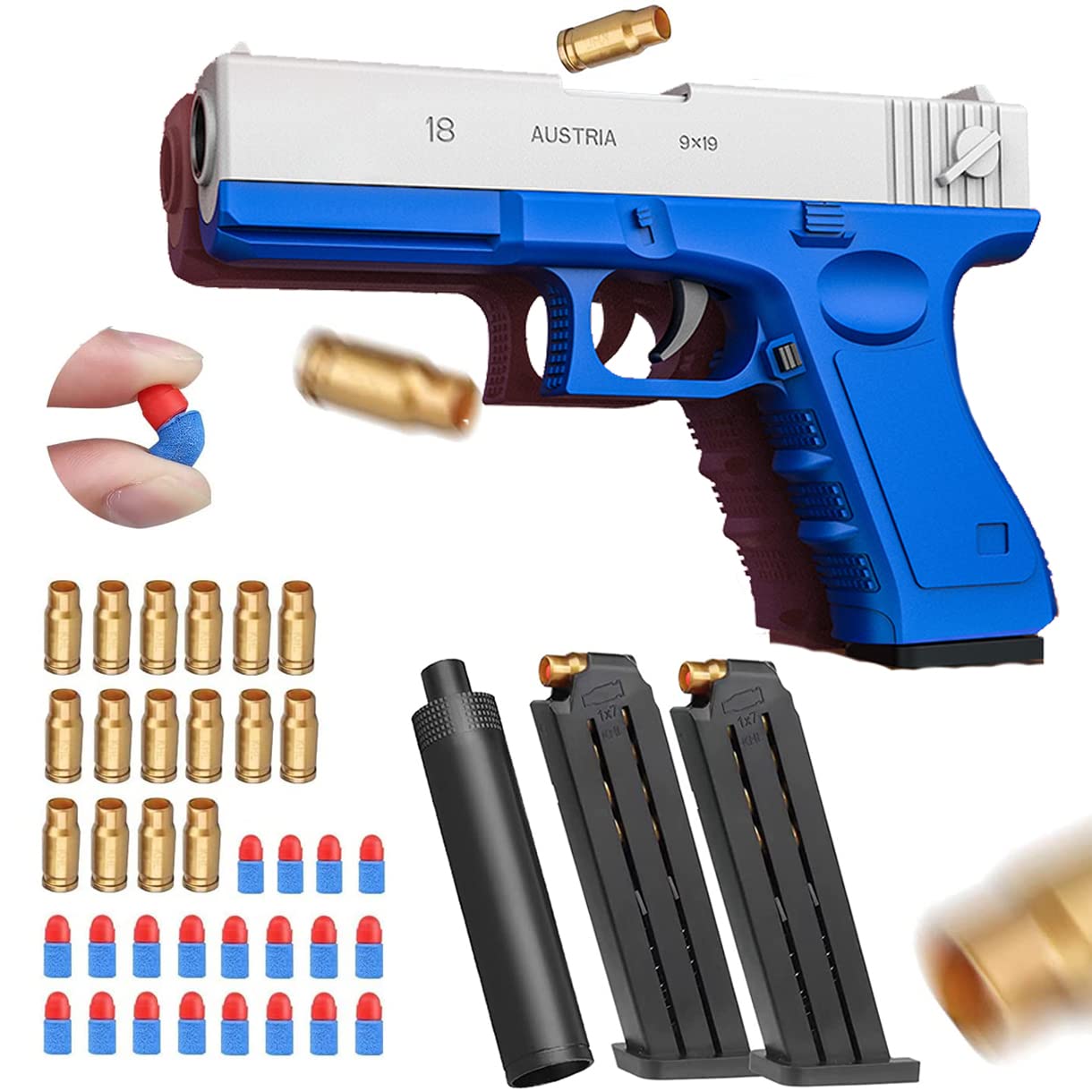Buy M1911 Shell Ejection Soft Bullet Toy ,Soft Bullet with Ammo Shells ...
