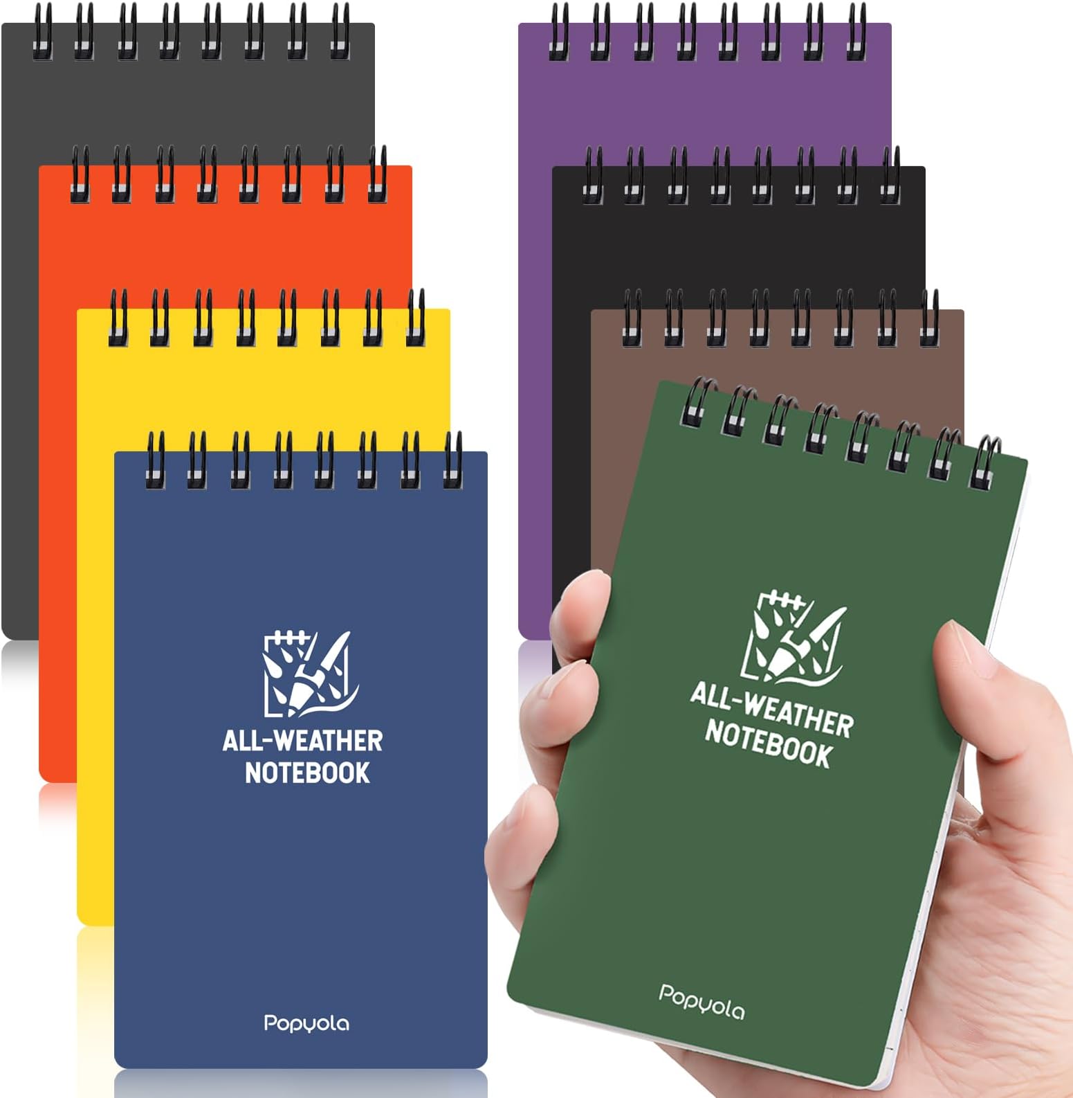Amazon.com : POPYOLA 8 Pack Waterproof Pocket Notebook, 3 x 5 Pocket ...