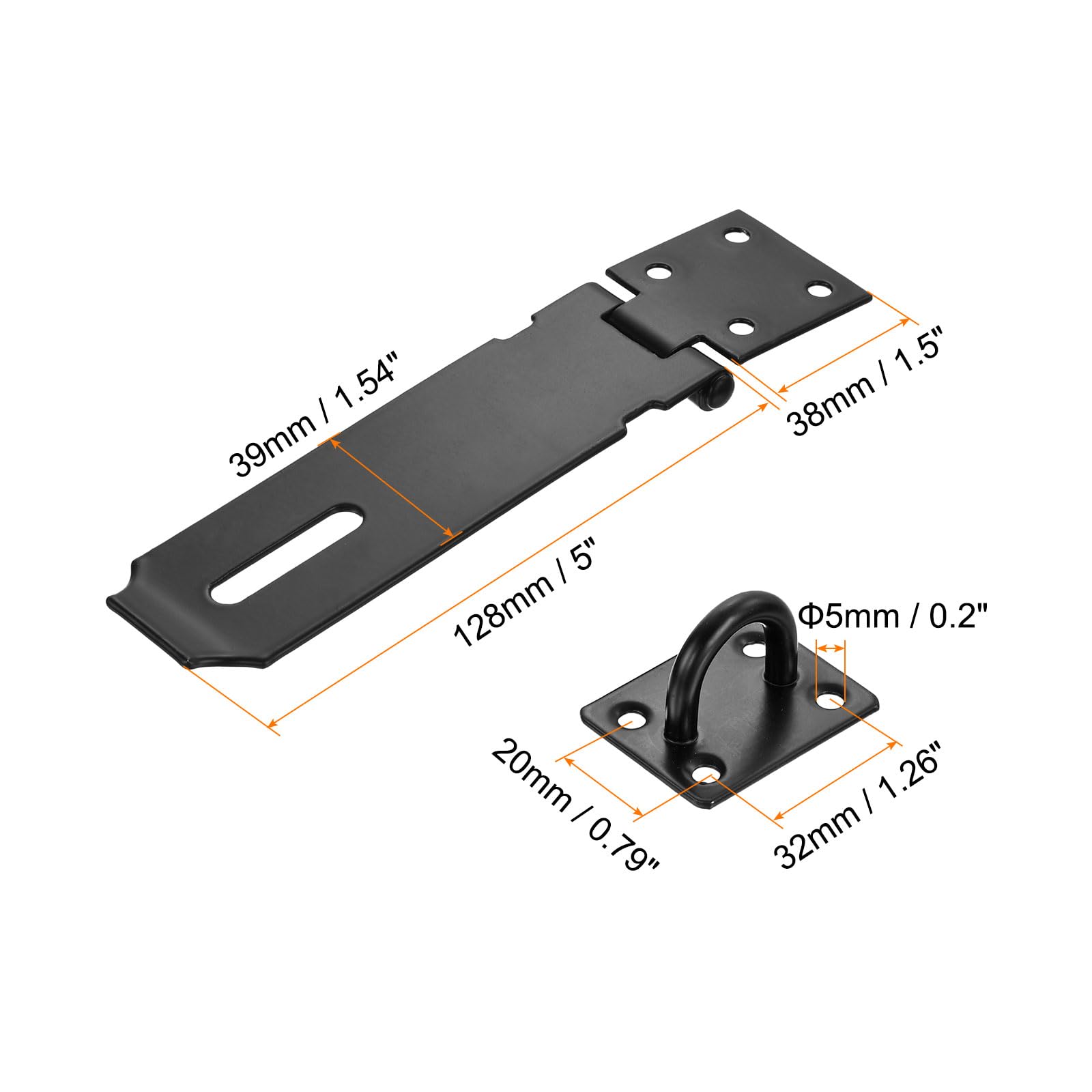 PATIKIL 5 Inch Door Hasp Latch, Stainless Steel Barn Door Security ...