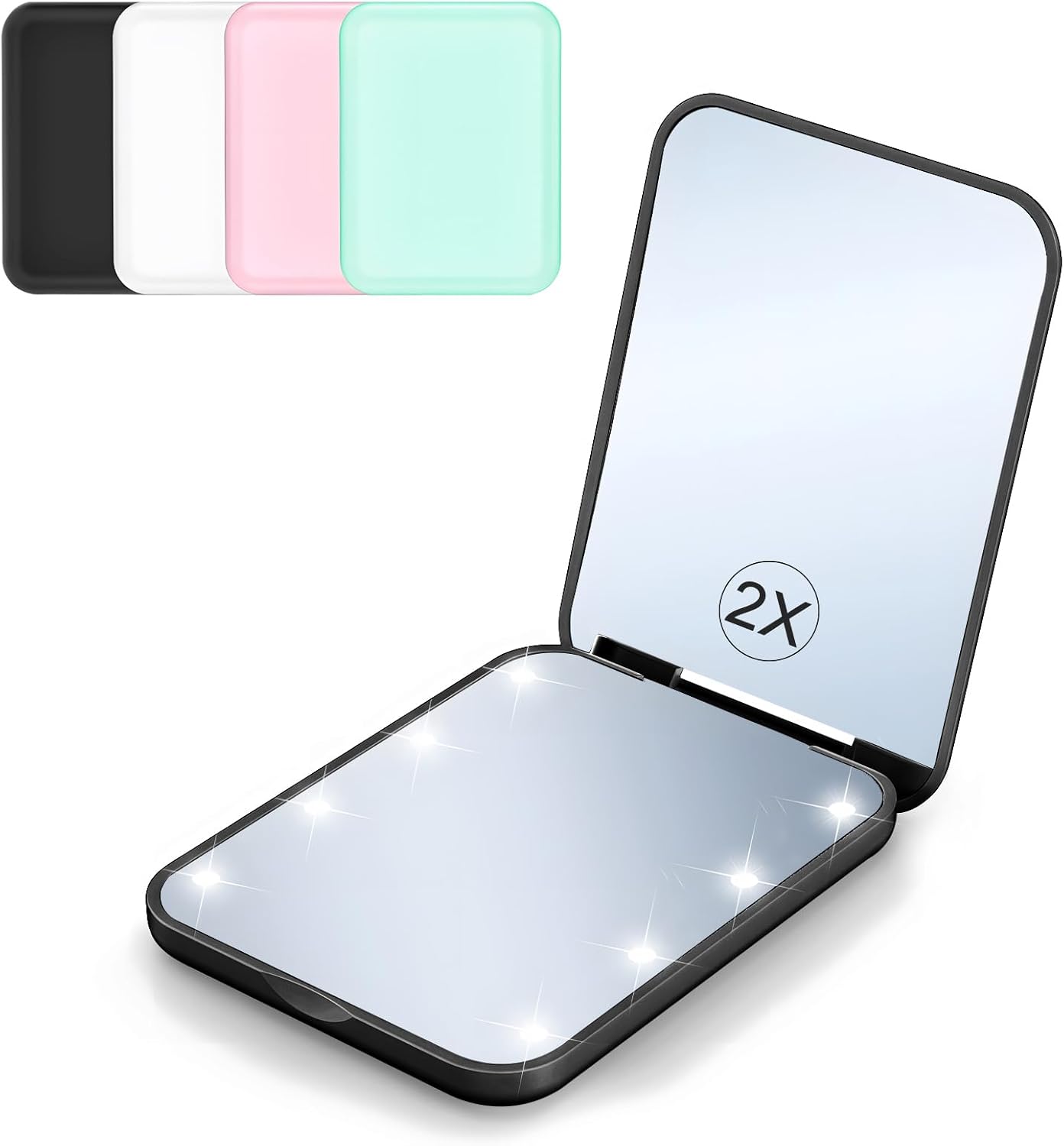 Amazon.com: GlasFlength Travel Makeup Mirror with Lights, 1X/2X ...
