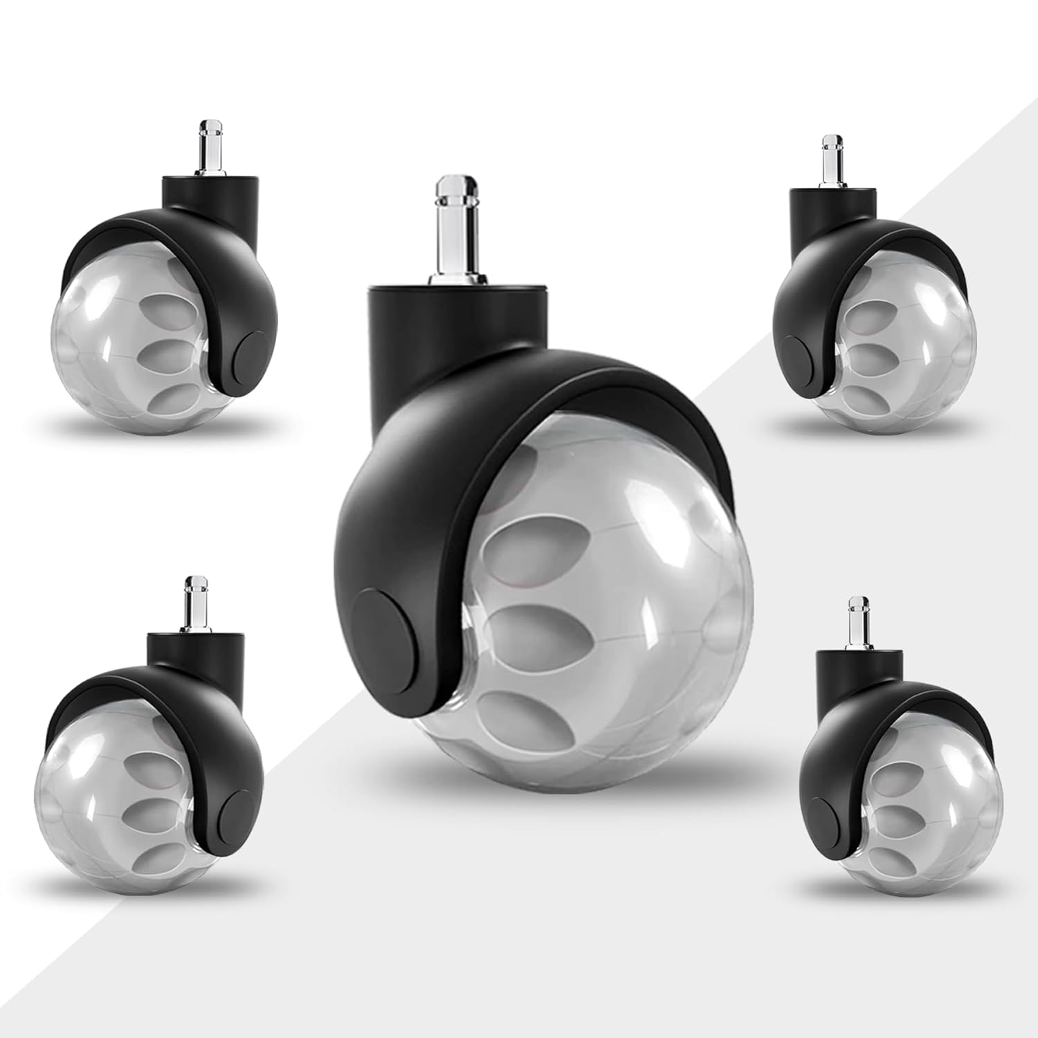 Amazon.com: Office Chair Wheels Replacement Ball Rubber Chair Wheels ...