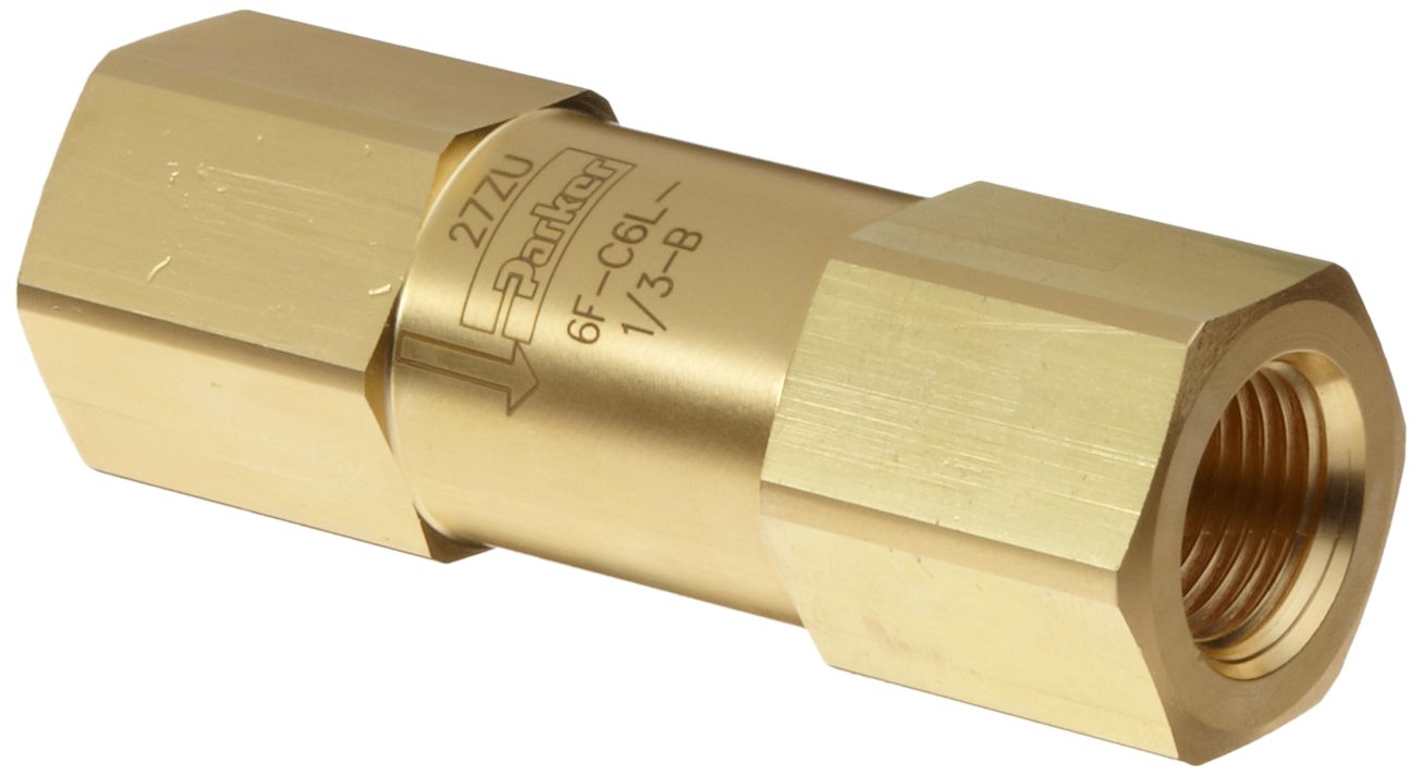 Parker C Series Brass Check Valve, 0.33 psi Cracking Pressure, 1/4" NPT ...