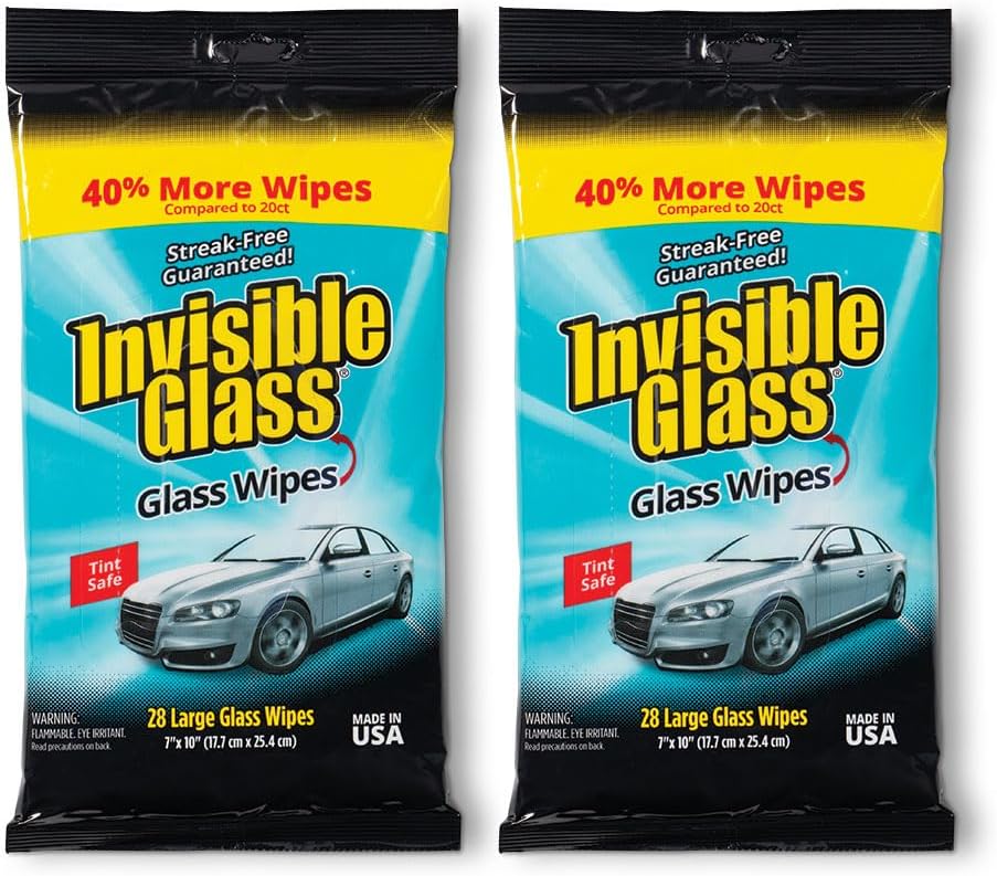 Amazon.com: Invisible Glass 90161-2PK Large Glass Cleaning Wipes for ...