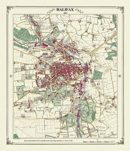 Amazon | Halifax 1847 Coloured (Heritage Cartography Victorian Town Map ...