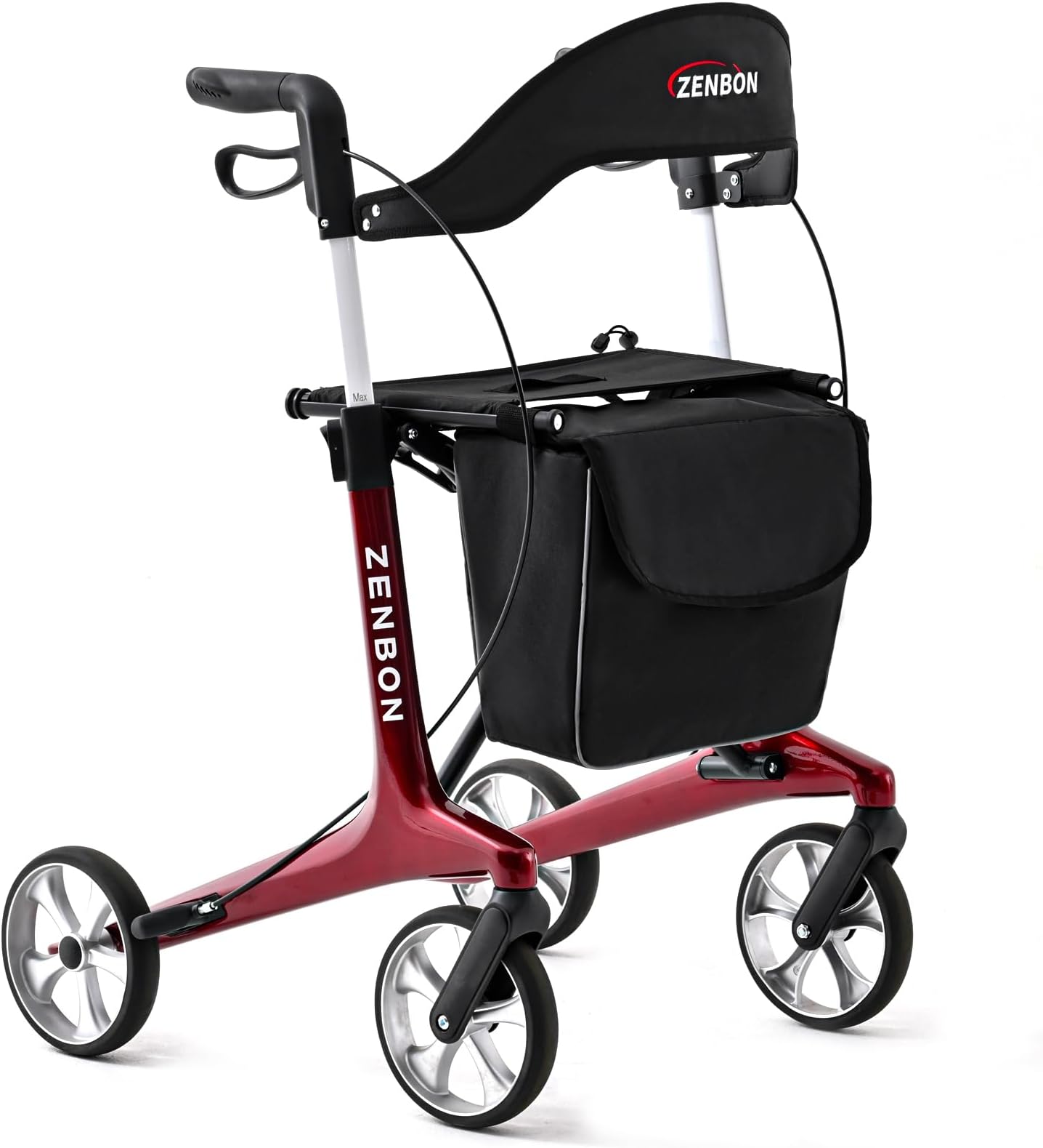 Amazon.com: Helavo Carbon Ultralight Rollator Walker, 4 Wheel Walker ...