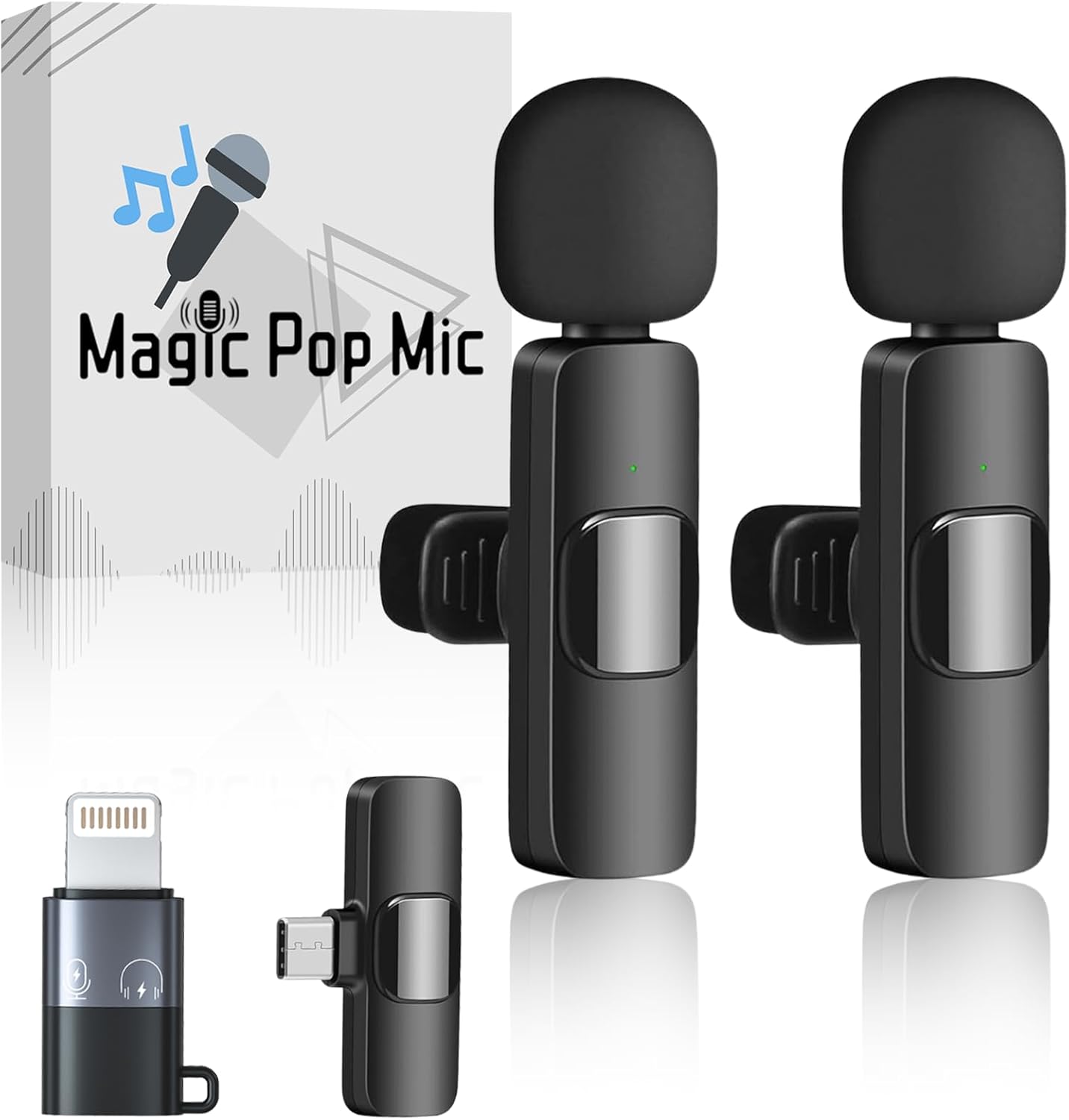 Amazon.com: Pwr Travel Magic POP MIC™ Wireless Lavalier Microphone for ...