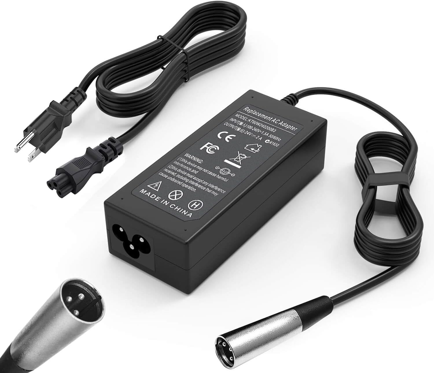 Amazon.com: 24V 5A 3-Pin Male XLR Connector Battery Charger for ...