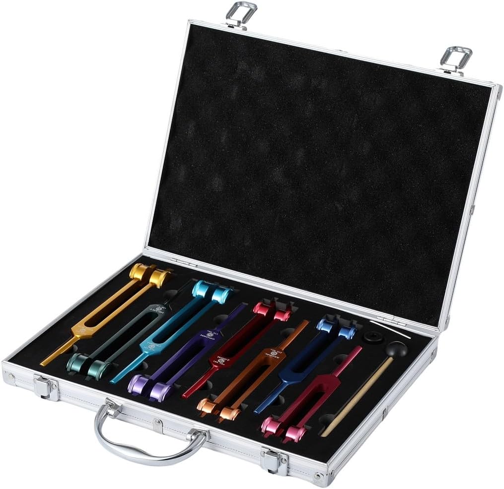 Amazon.com: Solfeggio Tuning Fork Set, 8 Chakra Tuning Forks for DNA ...