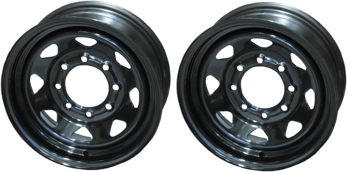 Amazon.com: 2-Pack Trailer Wheels 16 in. X 6 in. 8 Lug Black Steel ...