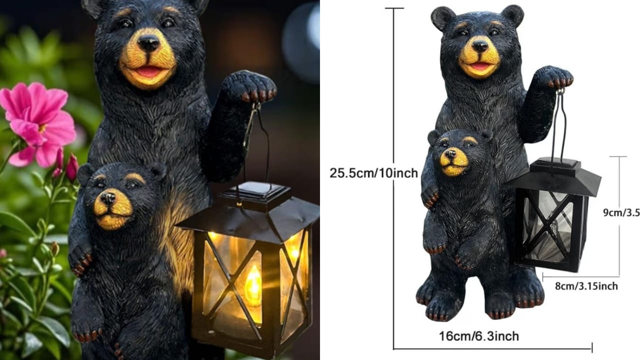 Watch Solar-Powered Black Bear Garden Decor Statue on Amazon Live