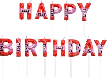 Amazon.com: 13PCS TNT Themed Letter Candles Happy Birthday Candles for ...