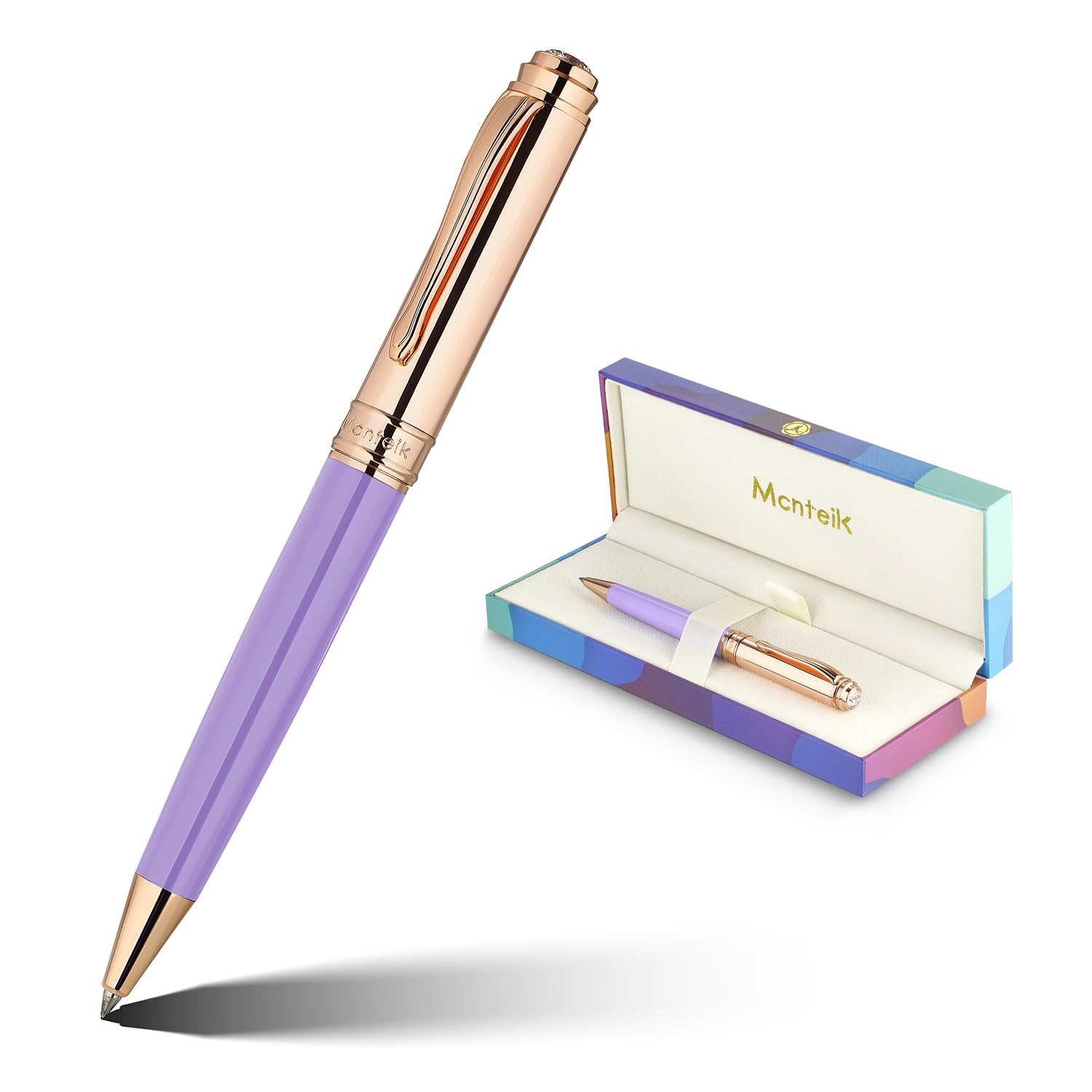 Amazon.com : MCNTEIK Luxury Ballpoint Pen, Top Set With 8mm Brilliant ...