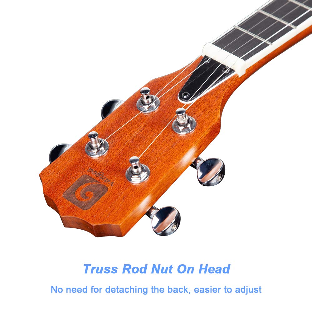 Vangoa 5 String Banjo 26 Inch, MINI Travel Banjo, Closed Solid Back ...