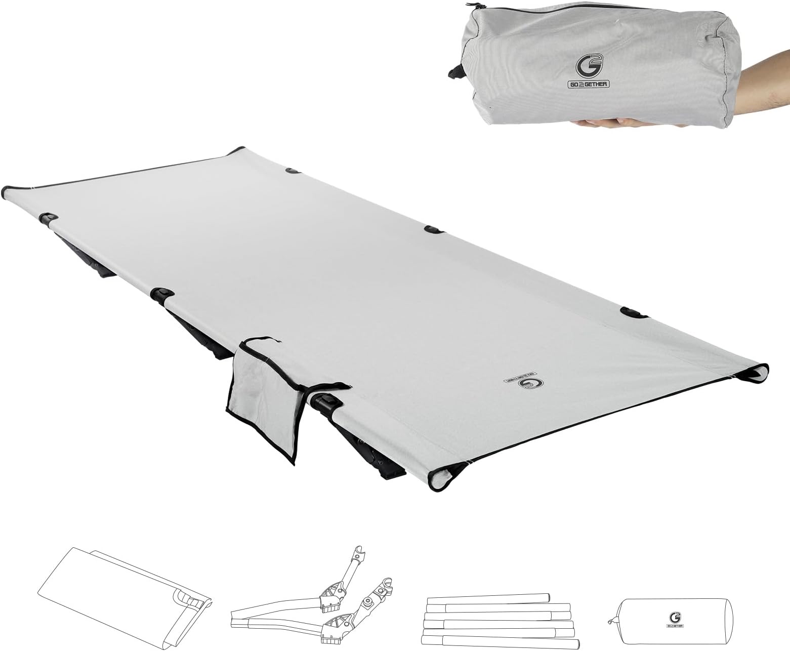 Amazon.com: G2 GO2GETHER Foldable Camping Cot, Durable Travel Tent Cot ...