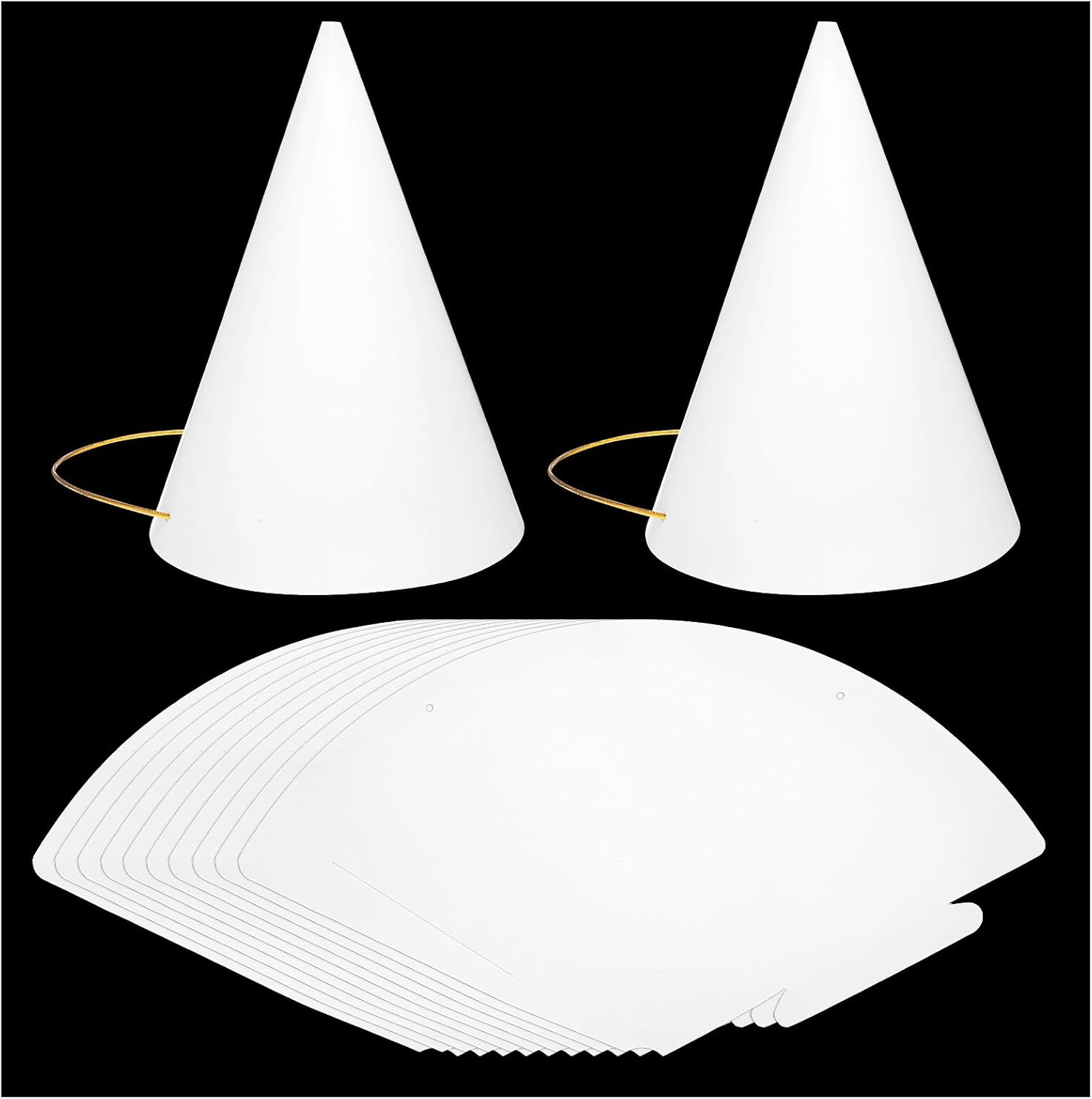Amazon.com: Elegaperma 10 Pcs White Cone Hat,White Christmas Paper ...