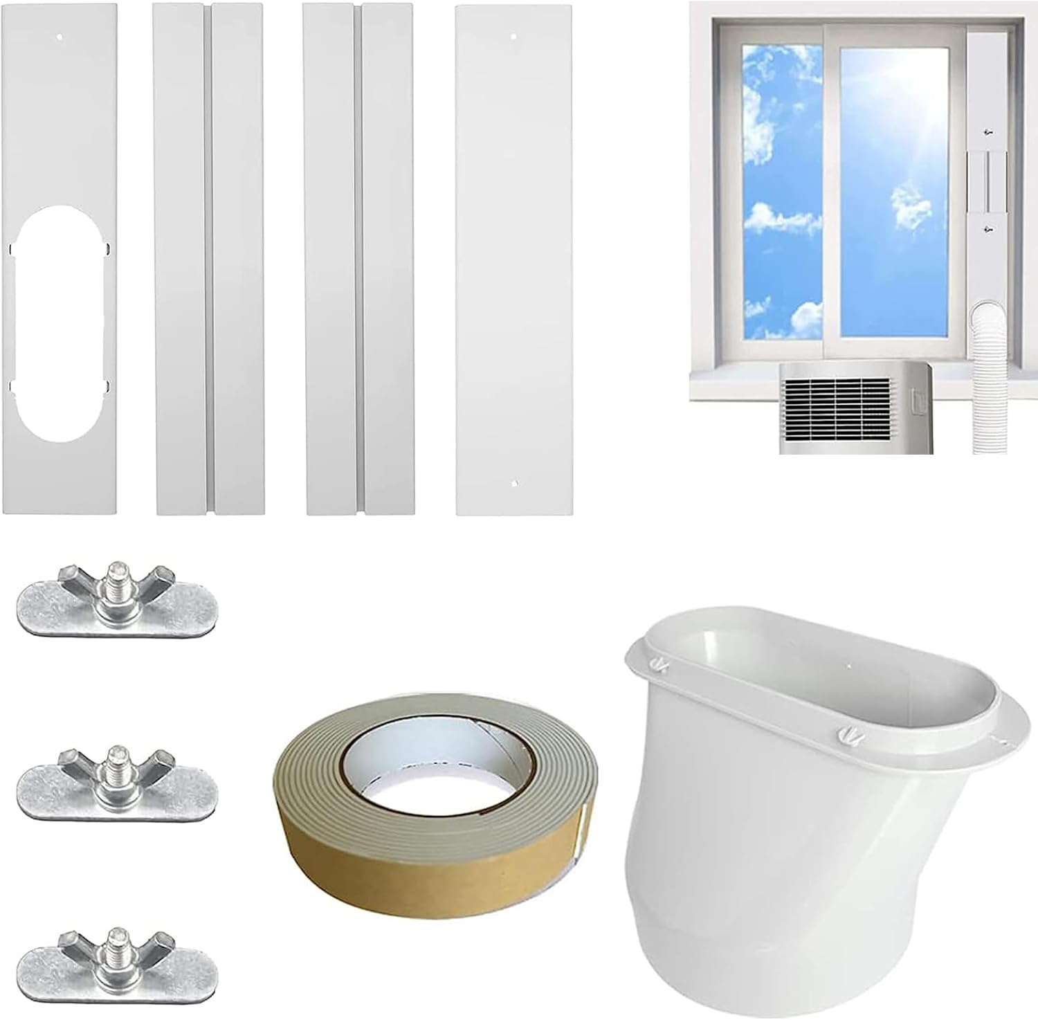 YONGNONG Portable Air conditioner Window Vent Kit, Adjustable Vertical ...