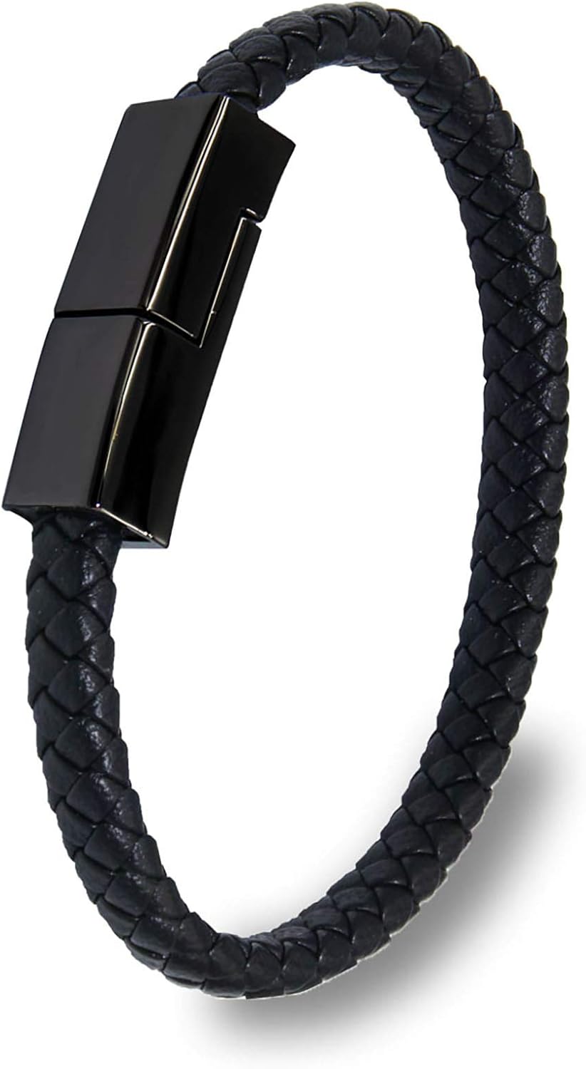 Amazon.com: SEANADO Leather Bracelet Charger USB Charging Cable Braided ...