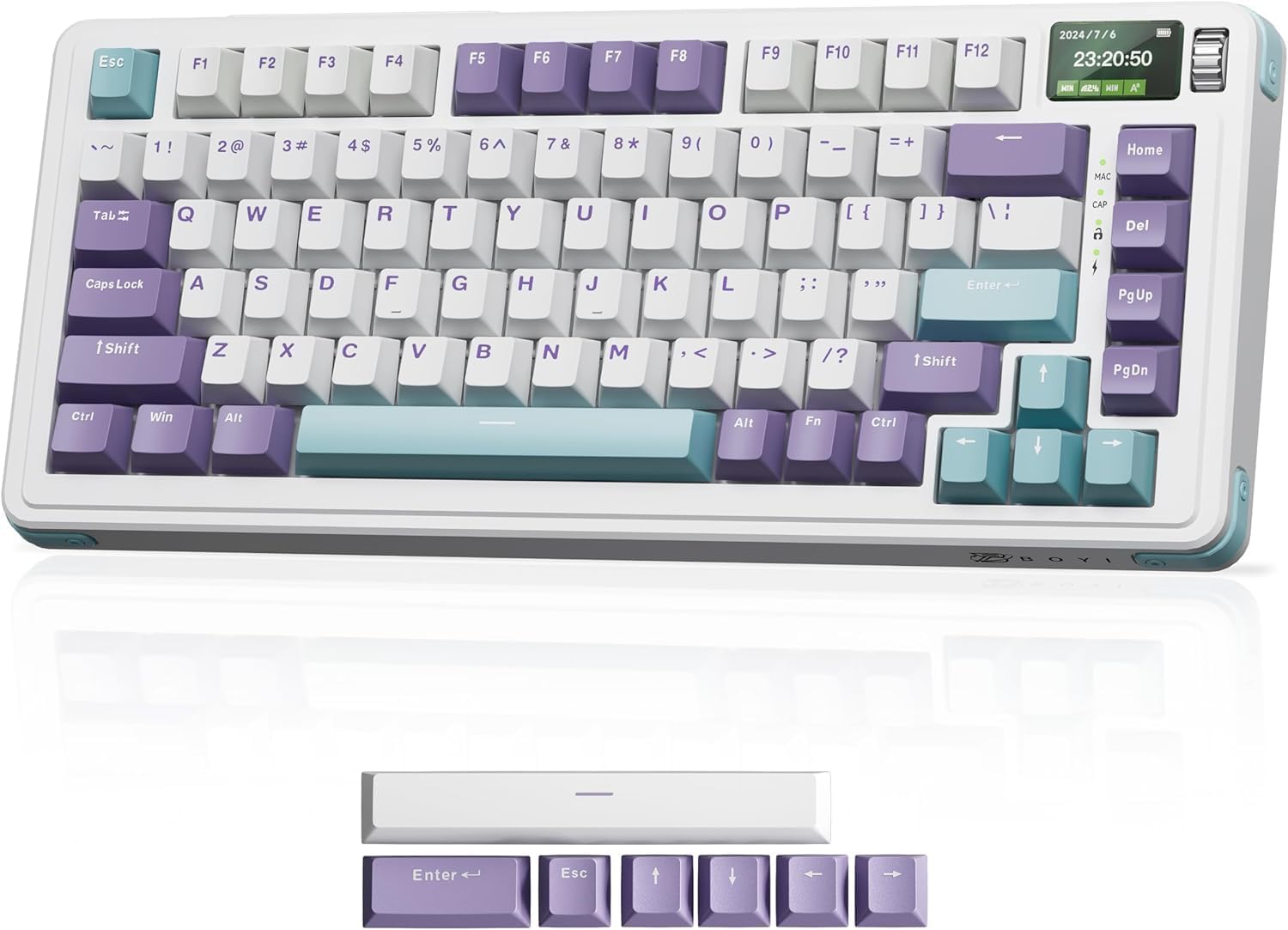 Amazon.com: BOYI C75Pro Retro Mechanical Keyboard with TFT Screen,BT5.0 ...