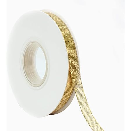 Amazon.com: Ribbli Gold Satin Ribbon with Gold Edge,Double Faced Satin ...