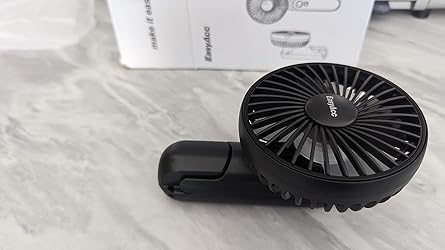 EasyAcc Handheld Fan, Portable Fan Digital Display & 5 Speeds Desk Fan ...