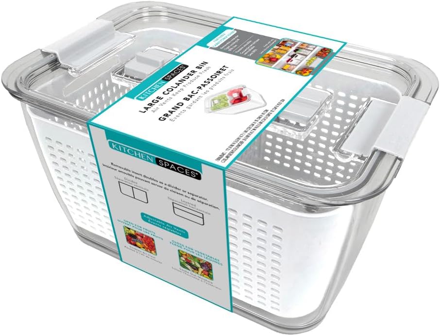 Amazon.com: Kitchen Spaces Colander Bin, Produce Saver, Fridge ...