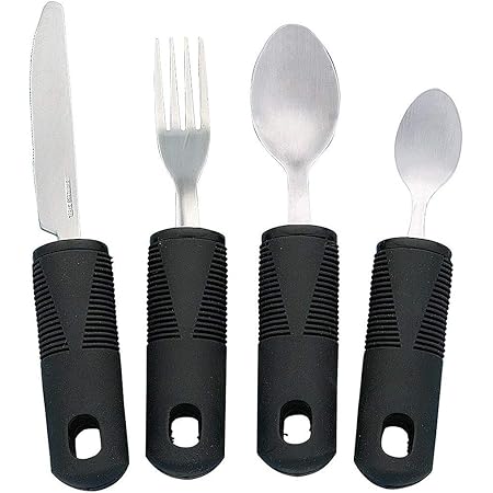 Amazon.com | Balios® Grey Dining Eating Aid Set of 4 Comfort Easy Grip ...