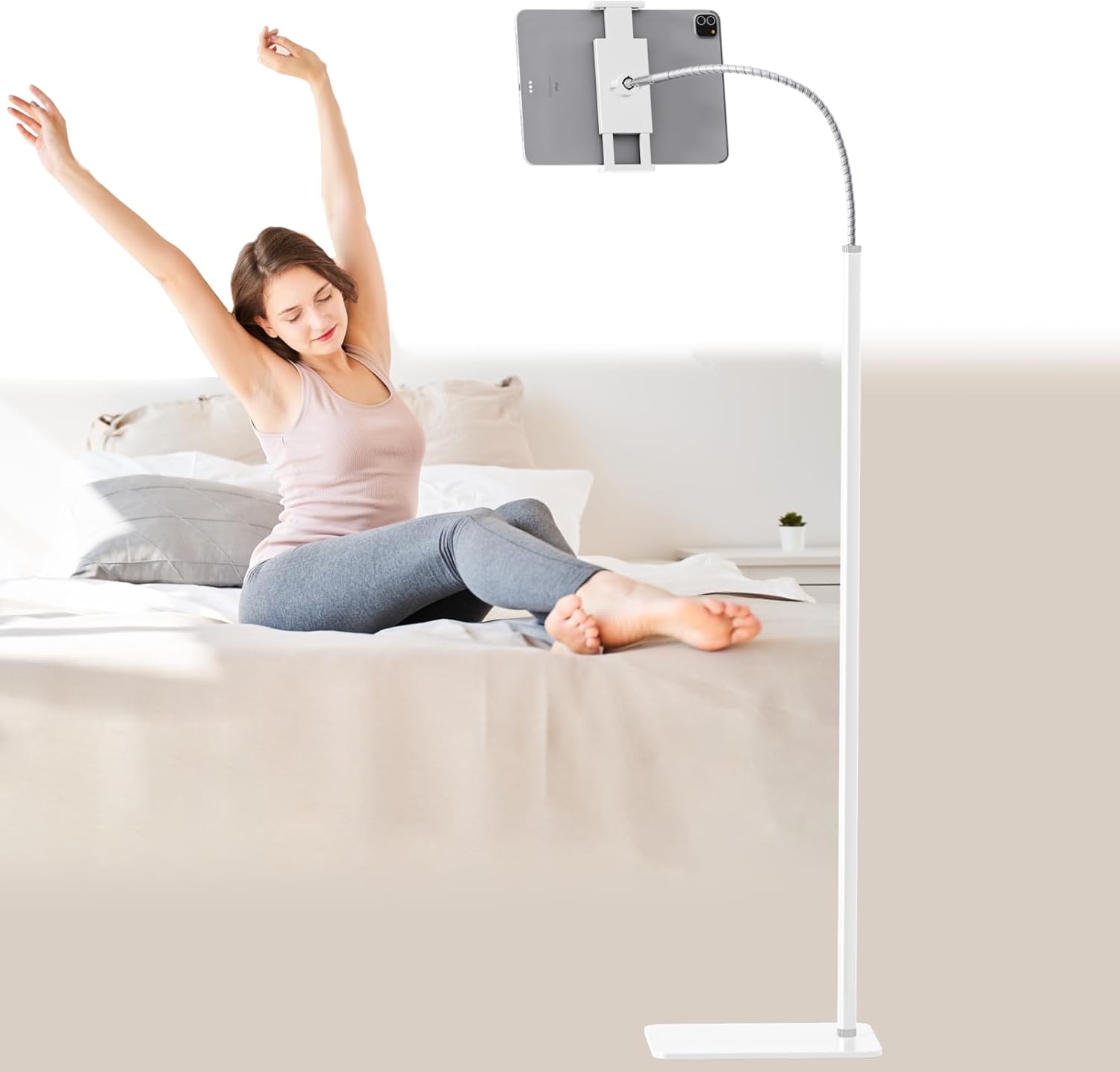 Amazon.com: cretopwin Gooseneck Tablet Floor Stand with Stable Aluminum ...