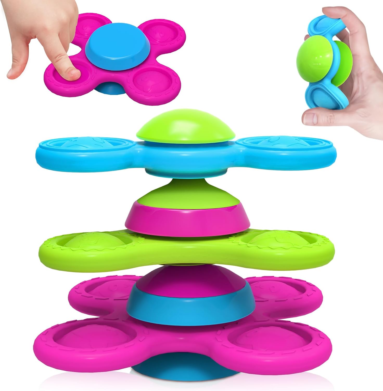 Amazon.com: Guibola Spinner Toys for Babies, 3PCS | Suction Cup Spinner ...
