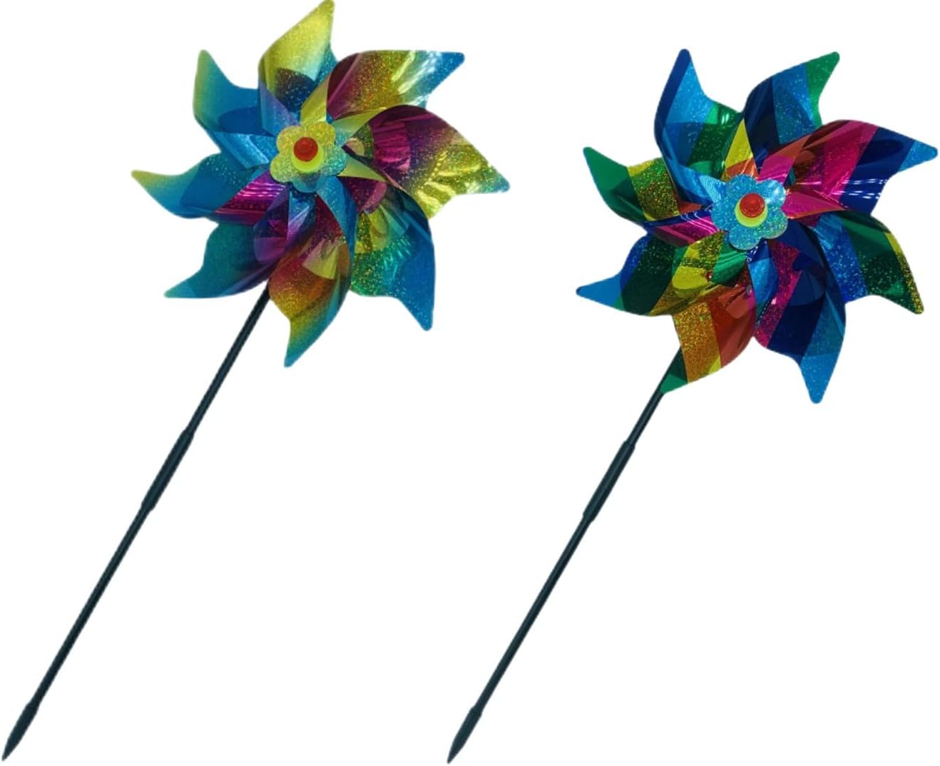 Amazon.com: 10-Pack Sparkly Reflective Pinwheels, Pin Wheel Holographic ...