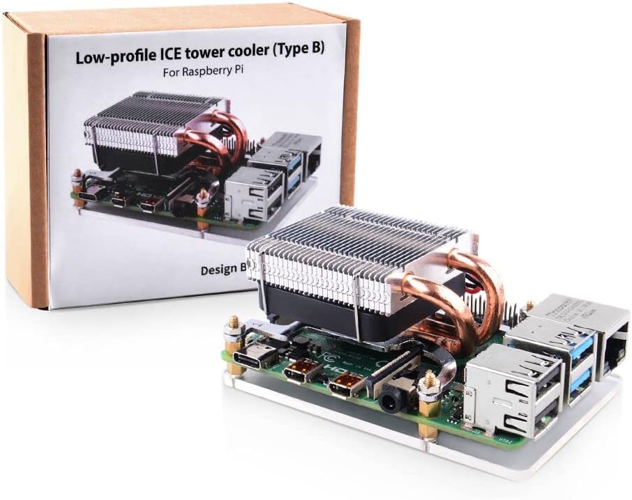 GeeekPi Raspberry Pi Cooling Fan, Raspberry Pi Ultra Thin ICE Tower ...