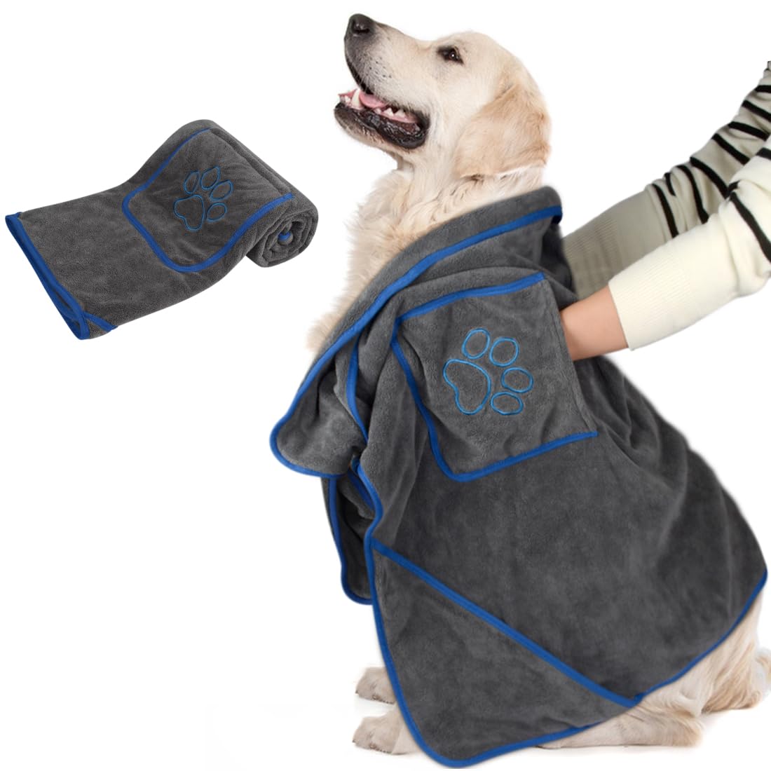 KinHwa Microfiber Dog Towel Extra Absorbent Large 30inch x 50inch Quick ...