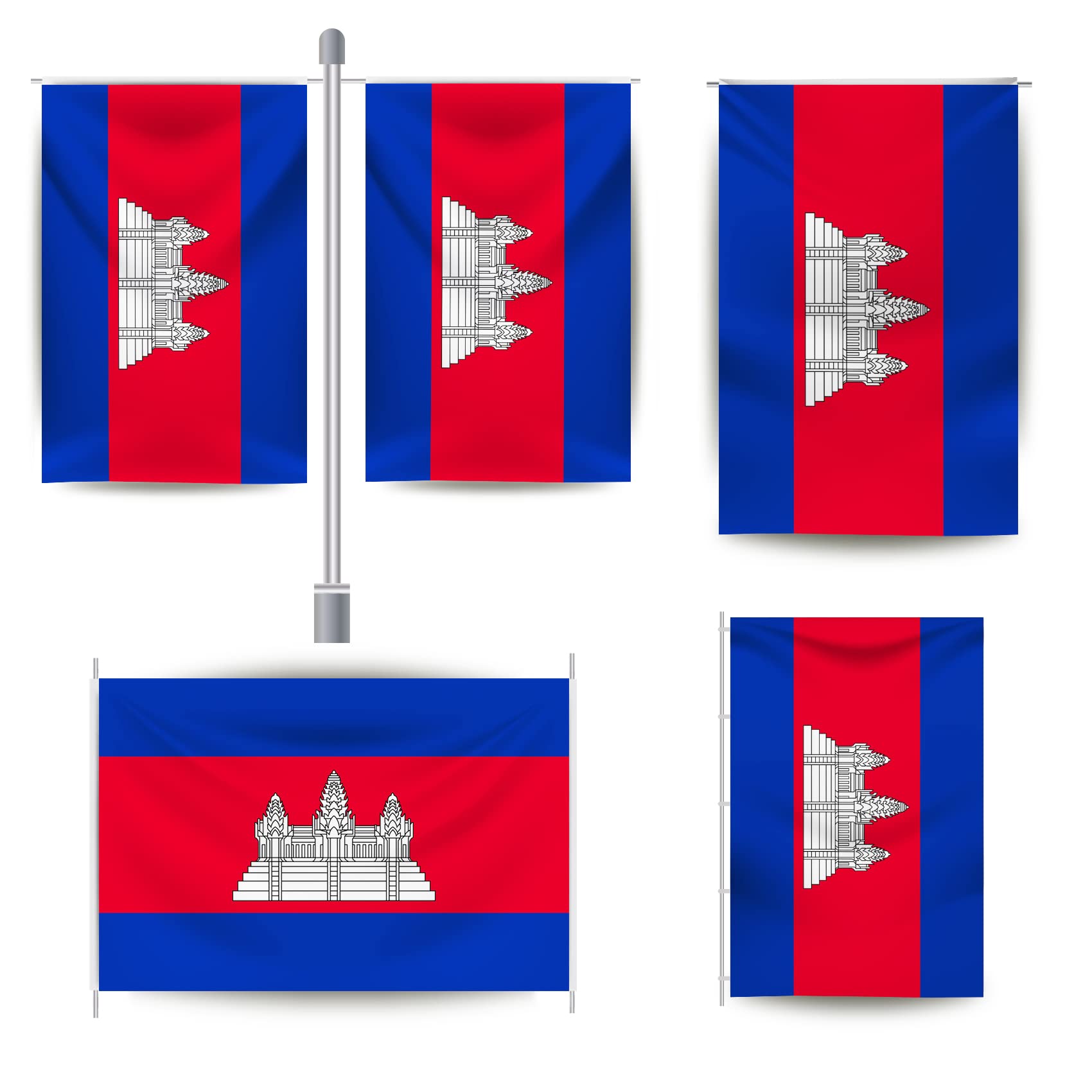 Snapklik.com : YongFoto Cambodia Flag 3x5ft Cambodian Flags Banner For Outdoor Celebrations Home ...