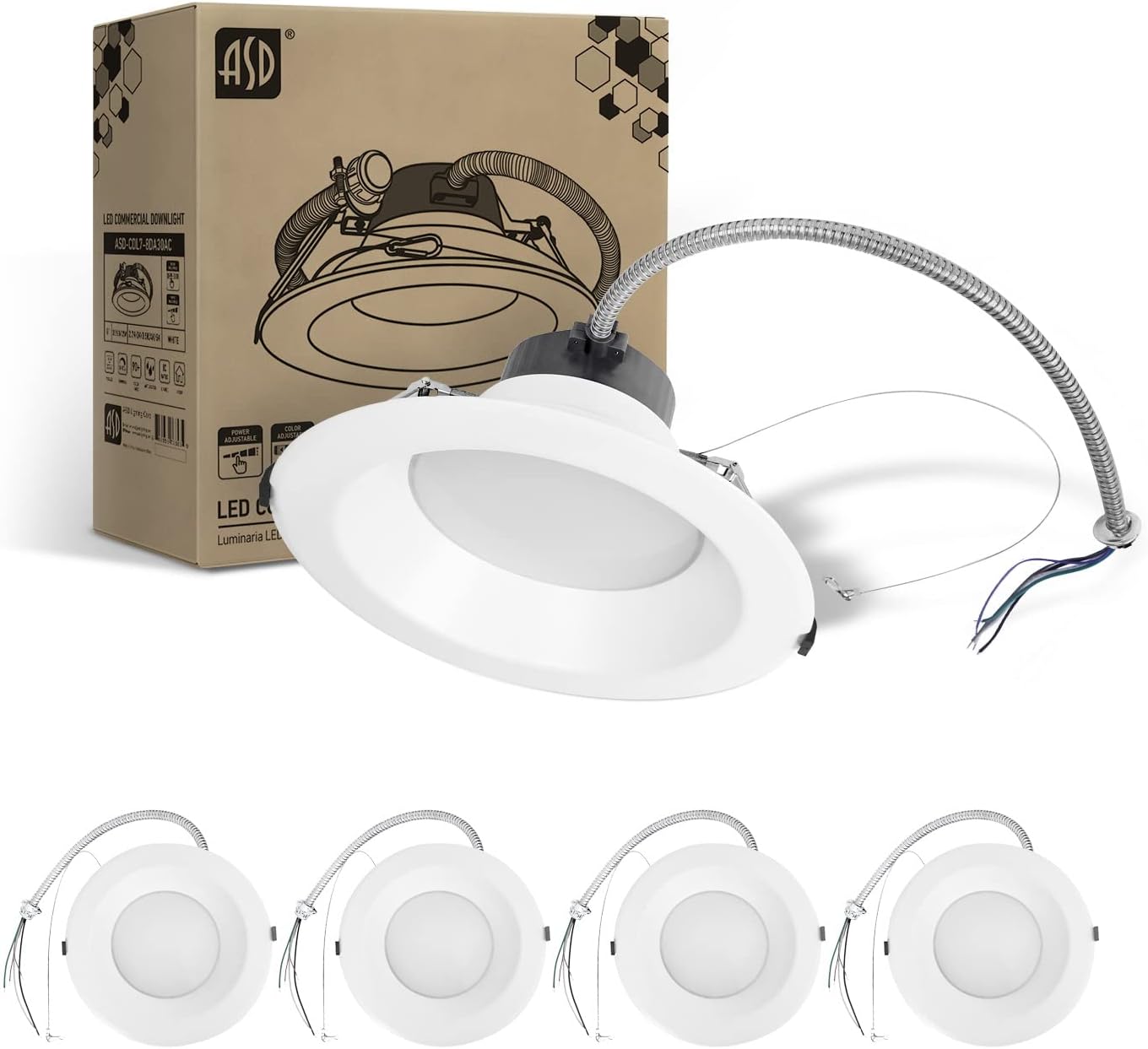 ASD 8 Inch Commercial LED Downlight Power Adjustable 12/20/30W Dimmable ...