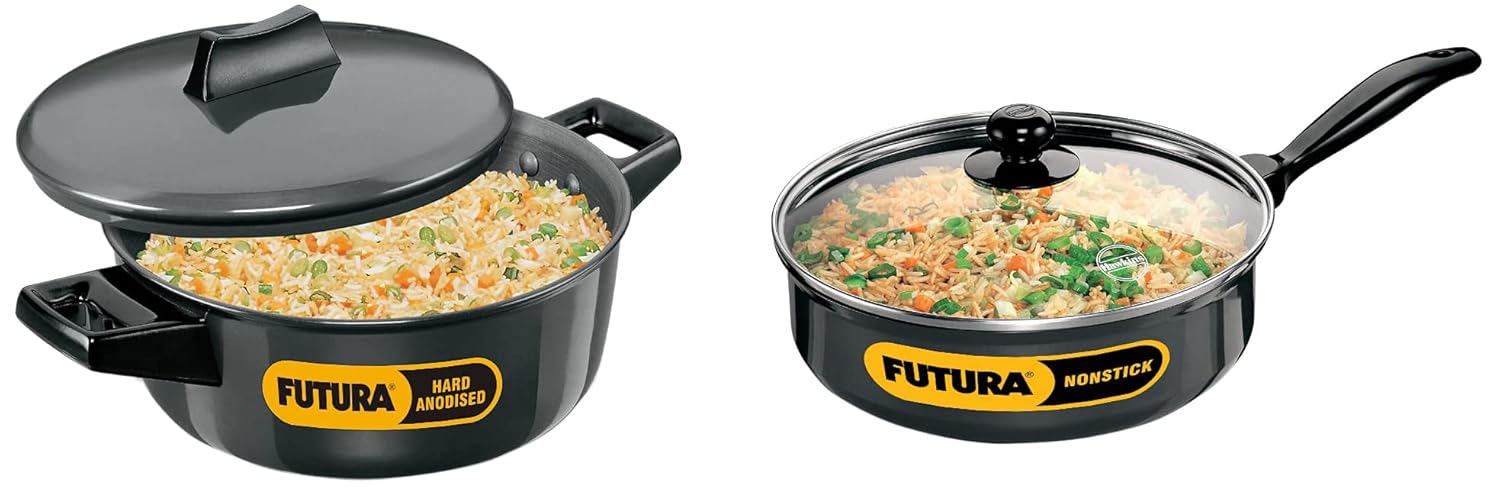 Buy Hawkins Futura 3.25 Litre Curry Pan, Non Stick Saute Pan with Glass ...