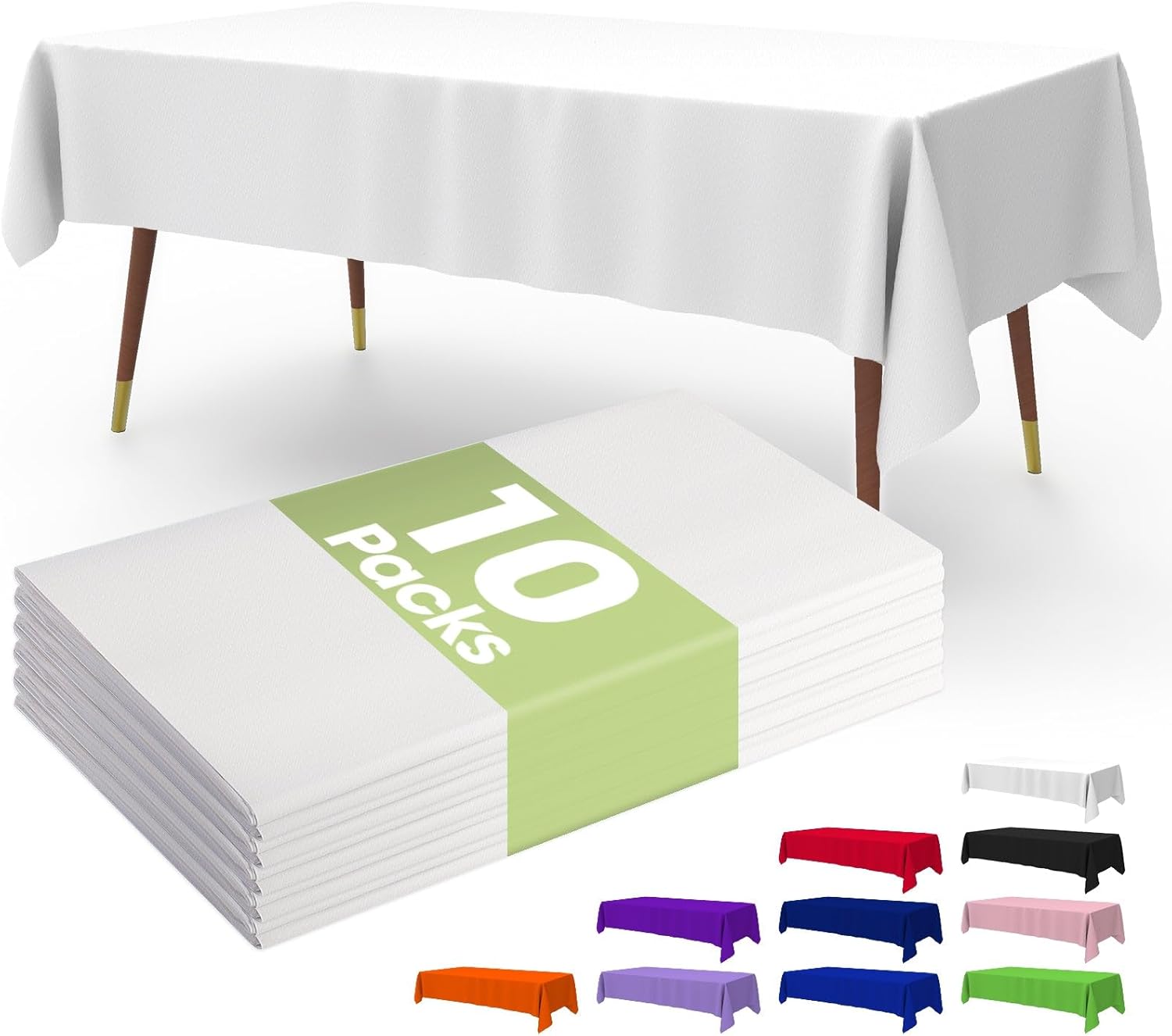 Amazon.com: Pureegg Premium Disposable Table Cloth - 10 Pack, 54 x 108 ...