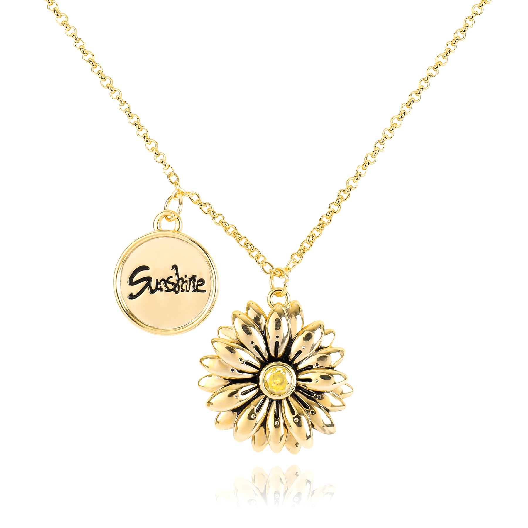 Amazon.com: Vintage Gold Sunflower Pendant Necklace for Women 14k Gold ...