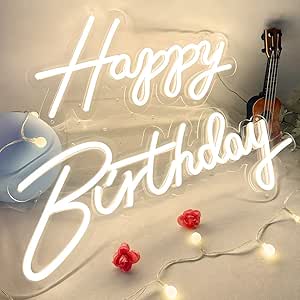 40"/23" Happy Birthday Neon Sign Large - Happy Birthday Sign 12V - Happy Birthday Light Up Sign ...