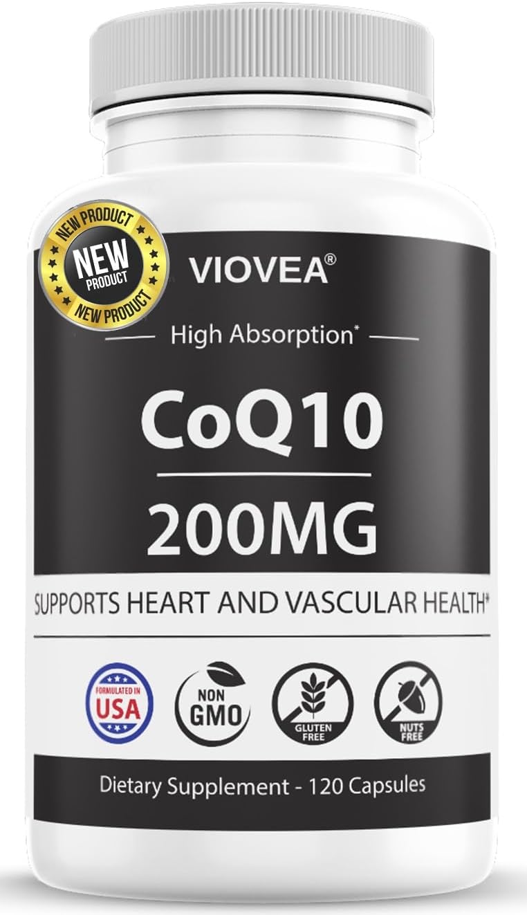 Amazon.com: VIOVEA CoQ10 - Made in USA, 120 Capsules, 200mg (4-Month ...