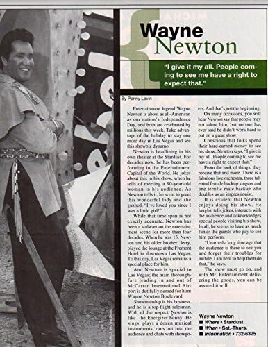 Amazon.com: Wayne Newton original clipping magazine photo 1pg 8x10 # ...