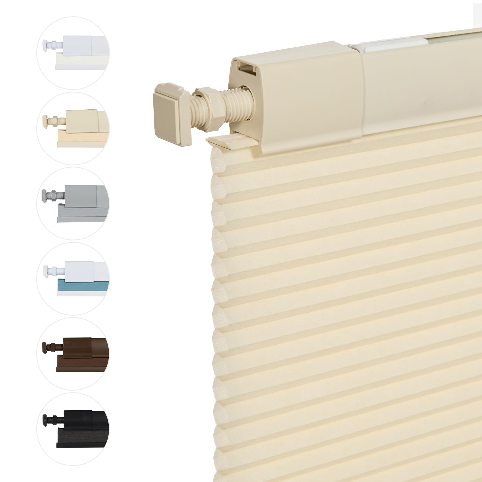 Amazon.com: Persilux Custom Size No Drill No Tools Cordless Cellular Shades Light Filtering ...