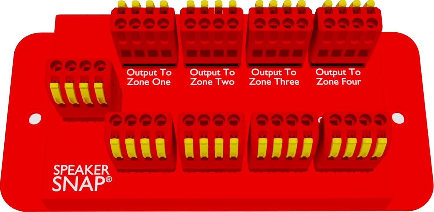 Amazon.com: Speaker Snap Zone Hub - Gold Plated, 12-24 AWG, for distributing up to 8 Zones of ...