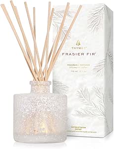 Amazon.com: Thymes Frasier Fir Flocked Petite Reed Diffuser – Home ...