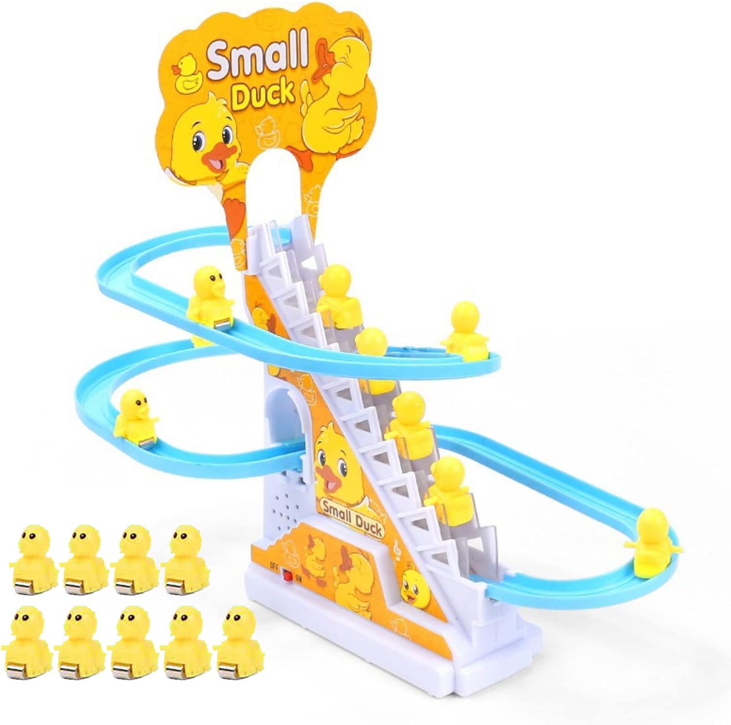 Amazon.com: GFORI Electric Little Yellow Duck Track Slide Toys, Small ...