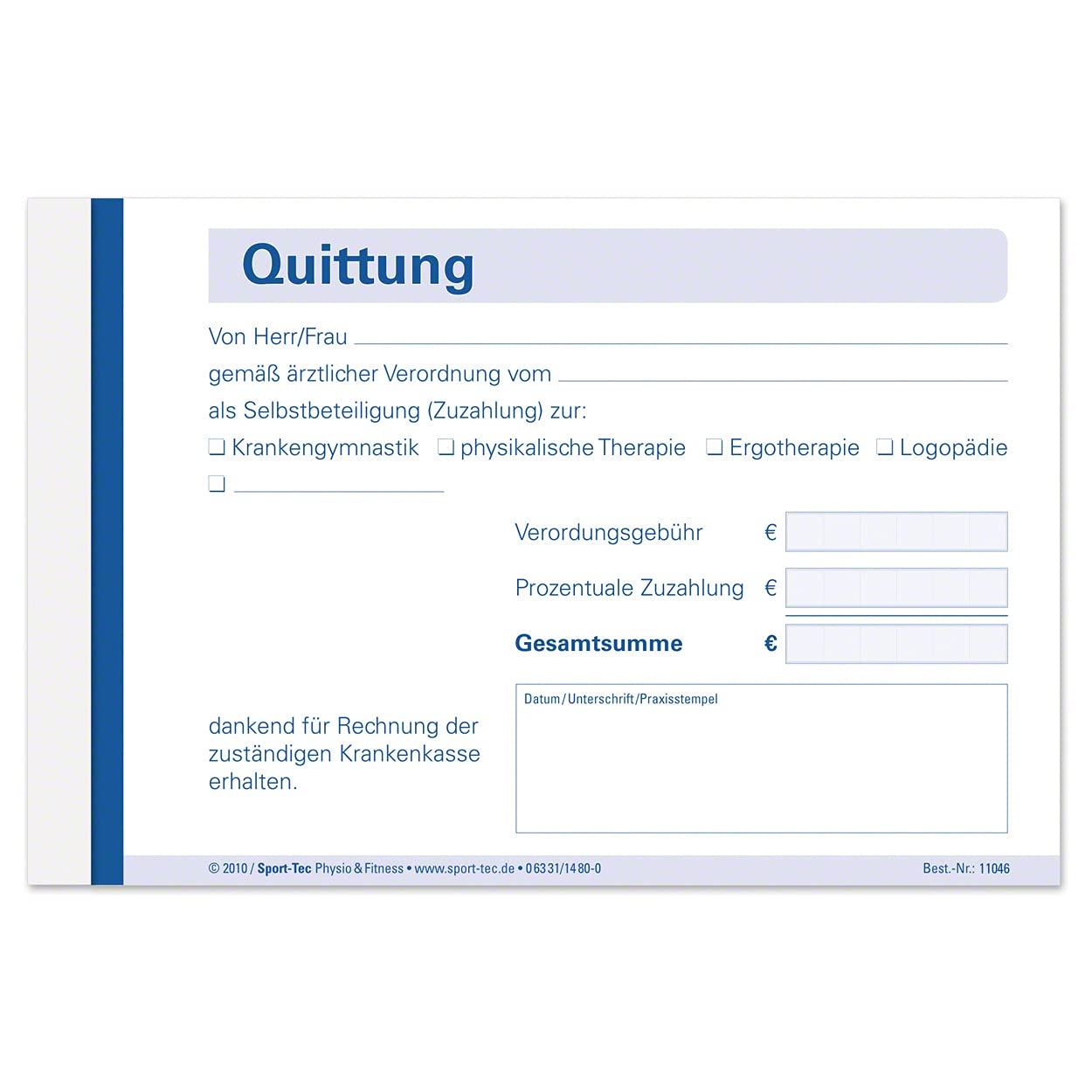 Quittungsvorlage Borgard Verlag Shop