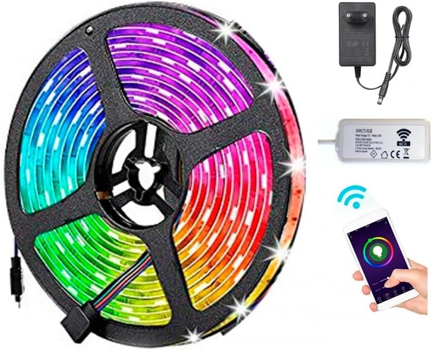 Generico STRISCIA LED RGB SMART CON CONNESSIONE WIFI : Amazon.it ...