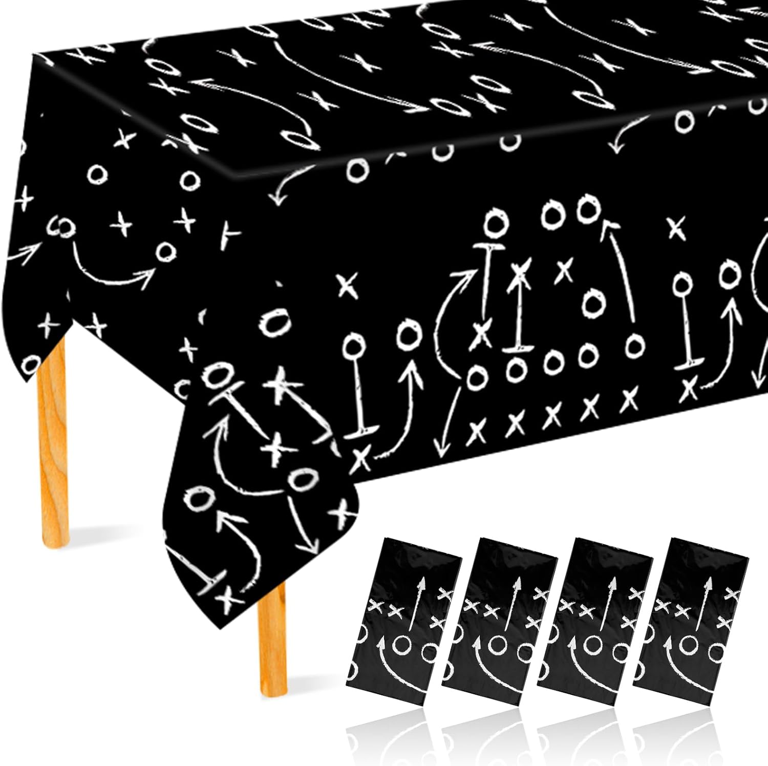 Amazon.com: 4pcs Football Theme Party Tablecloths, 4.5 x 9 ft Single ...