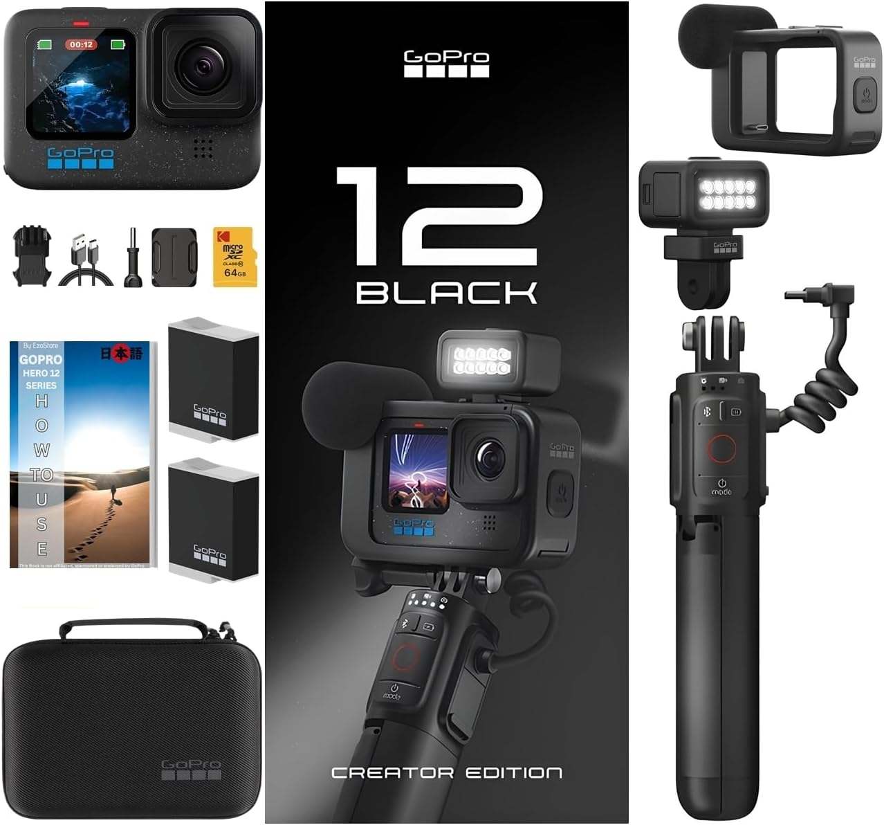 Amazon | GoPro HERO12 Black Creator Edition Waterproof Action Camera ...