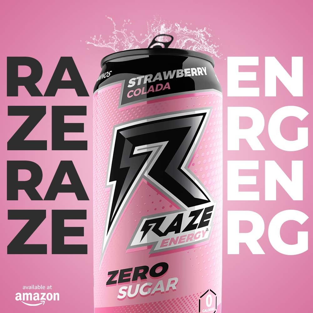 Buy RAZE Zero Sugar Energy Drink, 300mg Caffeine, Zero Calories, Sugar ...