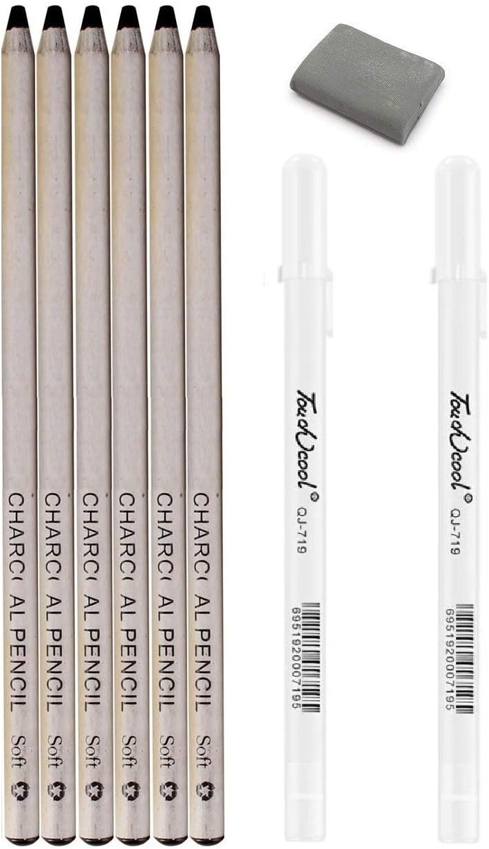 Bianyo Black Charcoal Pencils - 12 Piece Set Extreme Soft : Amazon.in ...